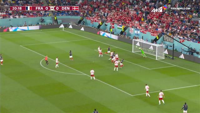 Γαλλία – Δανία | Μεγάλη απόκρουση του Schmeichel στο 21’ - FIFA WORLD CUP QATAR 2022